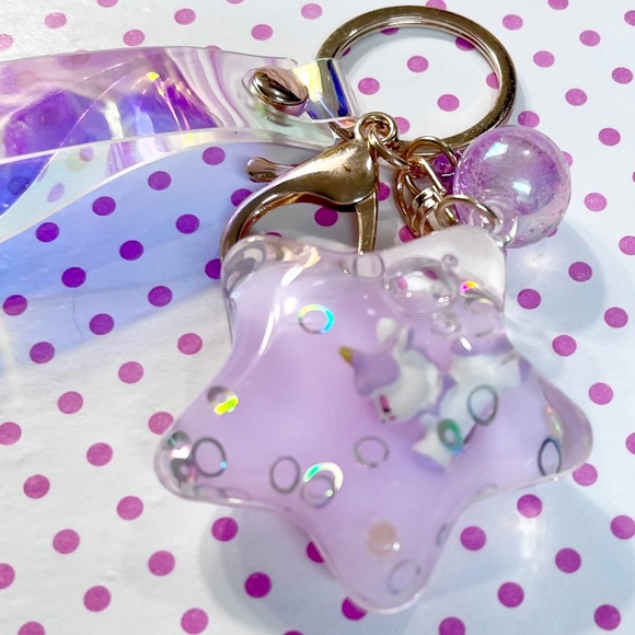 Accessories | Kawaii Liquid Keychain Star W Unicorn Bag Charm | Poshmark